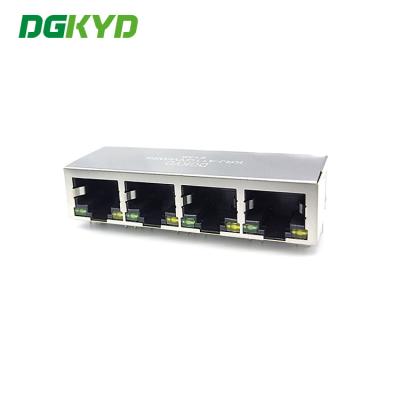 중국 네트워크 통합 여과기 RJ45 보호된 연결관 1X4 8P8C 6U 복각 PCB 산 작풍 판매용