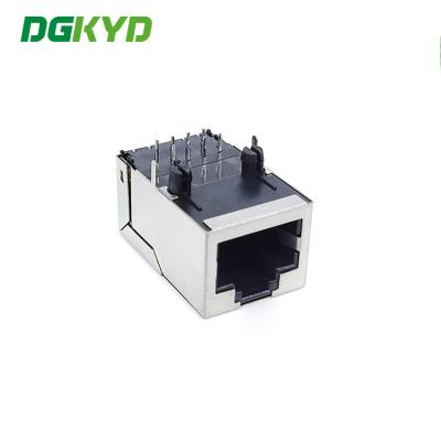 China Etiqueta de DGKYD311B082GWA4DN ENCIMA 8PIN 100 del conector protegido metal portuario de la base-T 1 10p8c Rj45 con Magnetics en venta