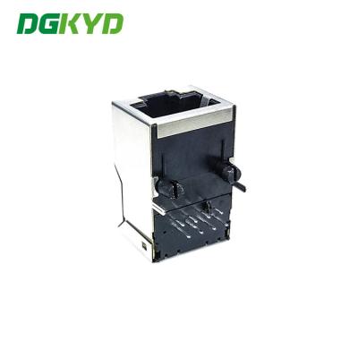 China Etiqueta de DGKYD311B082GWA4DN ENCIMA 8PIN 100 del conector protegido metal portuario de la base-T 1 10p8c Rj45 con Magnetics en venta