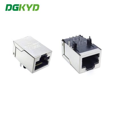 China Etiqueta de DGKYD311B082GWA4DN ENCIMA 8PIN 100 del conector protegido metal portuario de la base-T 1 10p8c Rj45 con Magnetics en venta