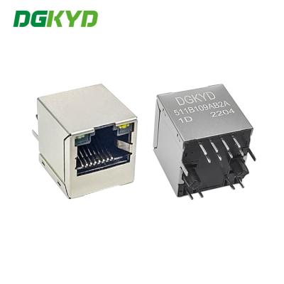 China Conector de Ethernet del grado RJ45 de DGKYD511B109AB2A1D 1X1 180 con el LED en venta