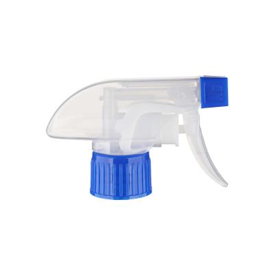 Cina Spruzzatore a grilletto interamente in plastica blu trasparente di alta qualità 28/410 con interruttore in vendita