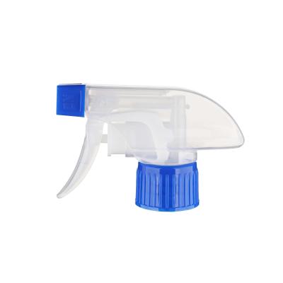 Cina Spruzzatore a grilletto interamente in plastica blu trasparente di alta qualità 28/410 con interruttore in vendita