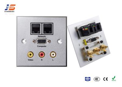 Cina multi piatto di parete di media di 2 x RJ45 VGA per collegamento composito della rete l'audio in vendita
