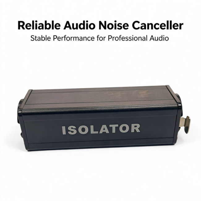 XLR to RCA ground loop audio isolator product view showing XLR and RCA connectors