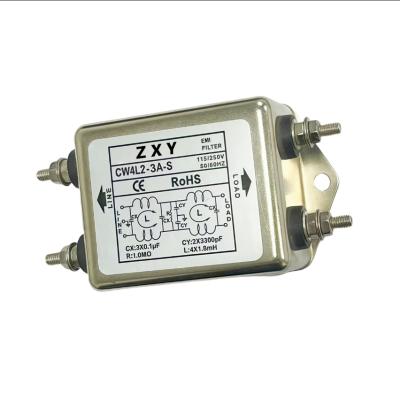 China CW4L2-3A-S 115/250V Insteekbare Enkelfasige AC Dubbele Fase Stroomfilter EMI Filter Te koop