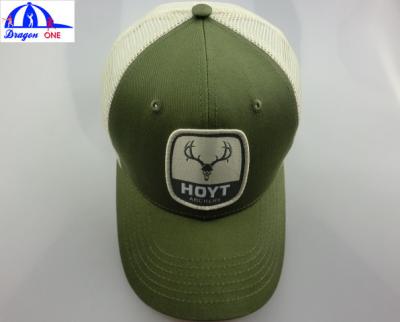 Cina Cappucci del camionista della maglia di baseball di estate con ricamo anteriore/verde e bianco in vendita