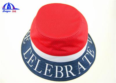 Cina Marina e rosso dei cappelli del secchio stampata logo normale di stampa della maglia del poliestere dell'OEM per le donne in vendita