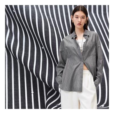 China Quality 110gsm 100% Cotton Stripes T-shirts Wholesale Heavyweight Oversized Tshirt Custom Women's T Shirt for sale