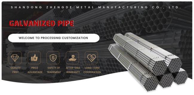 ASTM A653 Dx51d+Z Galvanized Steel Pipe 25*2mm 30*2.5mm Can Be Customized Galvanized Steel Pipe