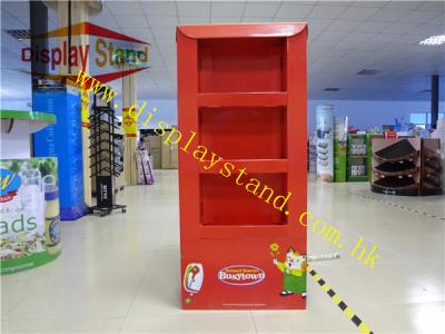 Cina 4 ha parteggiato il banco di mostra del pavimento del cartone di PDQ, l'esposizione rossa del deposito, scaffale stabile del supermercato in vendita