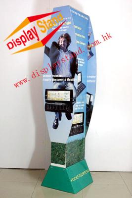 China 4 tomou partido o suporte de exposição do assoalho do cartão de PDQ, cremalheira de papel estável do supermercado à venda