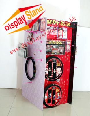 China Do presente do POP suporte de exposição do assoalho do cartão acima com ganchos, 4 lados para mostrar o produto na loja à venda