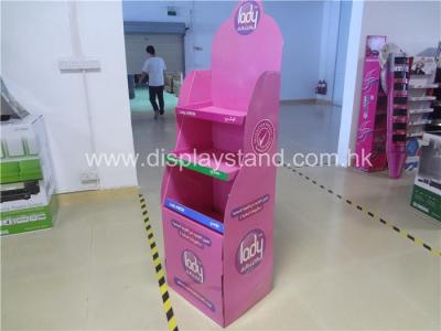 China O cartão ambiental cor-de-rosa do POP indica o DP corrugado anunciando à venda