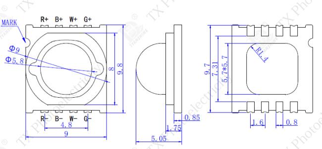 patio blanco 4 in-1 810lm multicolor del diodo SMD del RGB LED del poder más elevado 15W