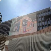 Quality Ceiling Transparent LED Mesh Screen Media Facade P40 P50 P55 P80 P100 Pixel Dot for sale