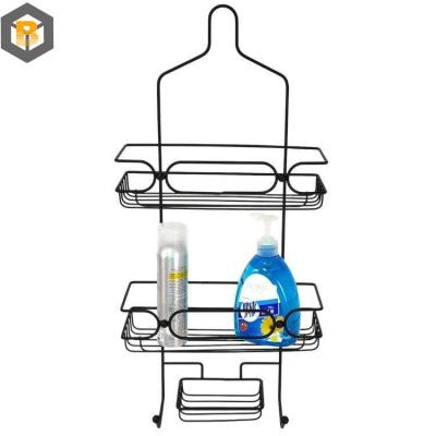 Chine Personnalisé par 2D / 3D / dessin 2 Tier Metal Black organisateur de panier de salle de bain pour douche à vendre
