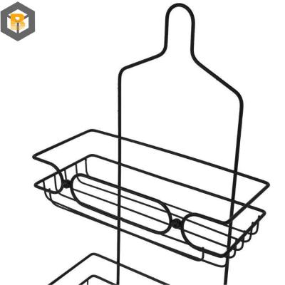 Chine Personnalisé par 2D / 3D / dessin 2 Tier Metal Black organisateur de panier de salle de bain pour douche à vendre