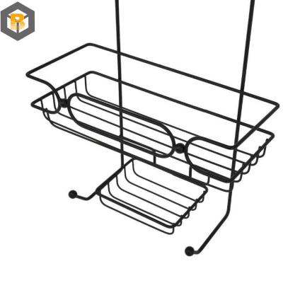 Chine Personnalisé par 2D / 3D / dessin 2 Tier Metal Black organisateur de panier de salle de bain pour douche à vendre