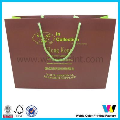 Cina L'abitudine di PMS due ha stampato i sacchetti della spesa con la corda opaca del cotone di verde della laminazione in vendita