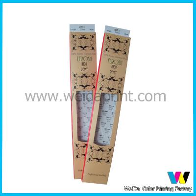 China Caixas de empacotamento personalizadas do cabelo longo das caixas de cartão com janela e gancho do PVC à venda