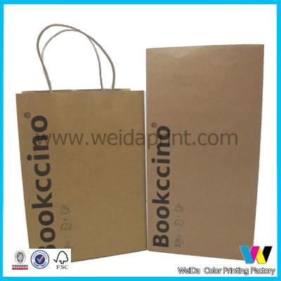 Cina Borse per alimento, borse di carta del regalo della carta kraft di Brown delle mercanzie con le maniglie in vendita