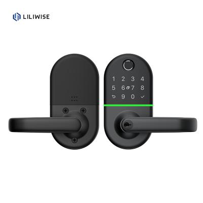 China Tuya WiFi Smart Door Lock with Fingerprint Keypad and 200 Fingerprint Capacity for 35-55mm Doors for sale