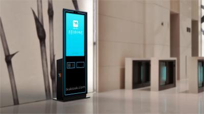 China 43 inch NFC Card Dispenser Hotel Touch Screen Information Kiosk With EPP And Card / Cash Payment Management for sale