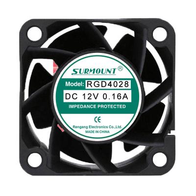 China Ventilador axial de servidor de alta velocidade 12v 40*40*28mm de rolamento de bola dupla 4 fios à venda
