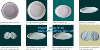 Chine Plateaux jetables biodégradables, boîte à aliments de préparation rapide de fécule de maïs, plateau rond de nourriture de boursouflure biodégradable jetable à vendre