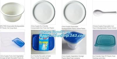Chine Plateaux jetables biodégradables, boîte à aliments de préparation rapide de fécule de maïs, plateau rond de nourriture de boursouflure biodégradable jetable à vendre