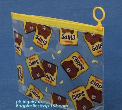 Κίνα πλαστικές resealable τσάντες φερμουάρ ολισθαινόντων ρυθμιστών pe, φιλική προς το περιβάλλον πλαστική τσάντα φερμουάρ ολισθαινόντων ρυθμιστών επίπεδη για το έγγραφο ή Swimwear προς πώληση