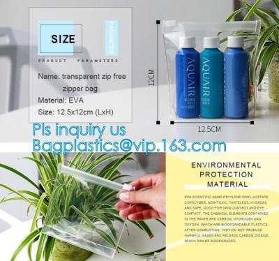Κίνα Ziplock πλαστική αδιάβροχη τσάντα για το μαγιό, τσάντα συσκευασίας PVC ολισθαινόντων ρυθμιστών για την προώθηση σαμπουάν, σαφείς αγορές ολισθαινόντων ρυθμιστών φερμουάρ προς πώληση