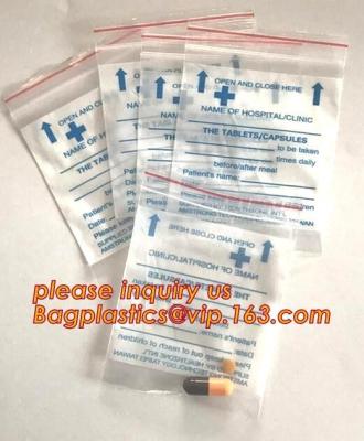 중국 맞춘 인쇄된 ＬＤＰＥ 의학 집록크 알약 의학 지퍼 재밀봉할 수 있는 작은 플라스틱 백, 의학적 등급 투명 플라스틱 즈립 판매용