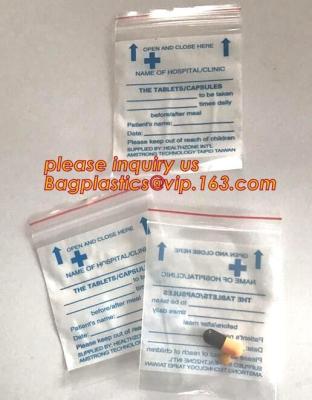중국 맞춘 인쇄된 ＬＤＰＥ 의학 집록크 알약 의학 지퍼 재밀봉할 수 있는 작은 플라스틱 백, 의학적 등급 투명 플라스틱 즈립 판매용