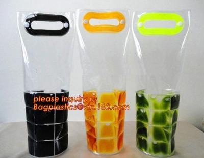 Chine poignée simple de vin, sac d'emballage de PVC, sac cosmétique transparent clair de PVC avec le bouton instantané, cadeau personnalisé de sac d'organza à vendre
