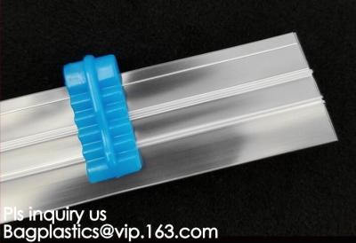 Chine Nettoyez à l'aspirateur la tirette en plastique séparable de double voie d'extrémité ouverte avec des dents, tirette de sac comprimée par vide de PE, transpa coloré multi à vendre