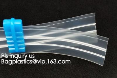 Chine Nettoyez à l'aspirateur la tirette en plastique séparable de double voie d'extrémité ouverte avec des dents, tirette de sac comprimée par vide de PE, transpa coloré multi à vendre