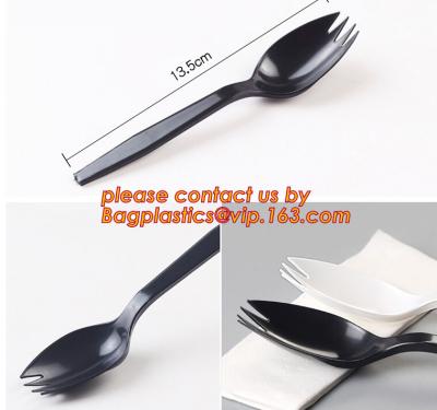 Chine Couverts jetables en plastique réglés de couverts à emporter chauds de nourriture de catégorie comestible, ensemble de couverts avec le couteau réglé de couverts en plastique de promotion à vendre