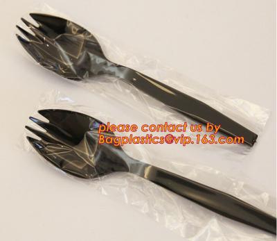 Chine Couverts jetables en plastique réglés de couverts à emporter chauds de nourriture de catégorie comestible, ensemble de couverts avec le couteau réglé de couverts en plastique de promotion à vendre