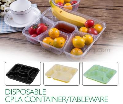 Chine La fécule de maïs jetable plaque le conteneur de nourriture biodégradable de fécule de maïs, plateau de déjeuner divisé par portion jetable de PLA à vendre