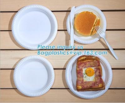 Chine Plat jetable biodégradable de partie de bagasse de canne à sucre, plaque à papier de bagasse qui respecte l'environnement de canne à sucre/compostable jetable à vendre