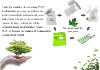 Chine Sacs de déchets compostables de revêtement de chariot de déchets alimentaires comprenant 50 sacs, sac compostable de T-shirt, fabricant dégradable de sac à vendre
