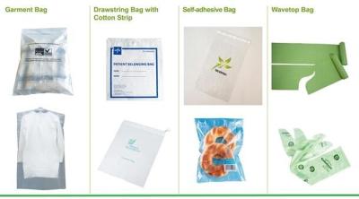 Chine Sacs de déchets compostables de revêtement de chariot de déchets alimentaires comprenant 50 sacs, sac compostable de T-shirt, fabricant dégradable de sac à vendre
