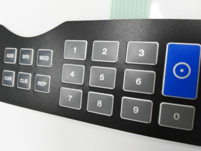 Китай Высокие переключатели клавиатуры мембраны продолжительности жизни с выбивают ключевые верхний слой ЛЮБИМЦА и прилипатель 3М продается