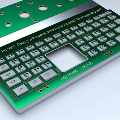 China PCB Membrane Switch with Pocket Design and Inserts ≤100mA for sale