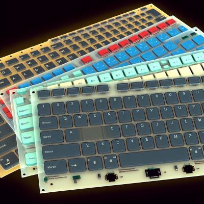 China 5 teclas teclado de membrana flexible con opciones de retroiluminación LED en venta