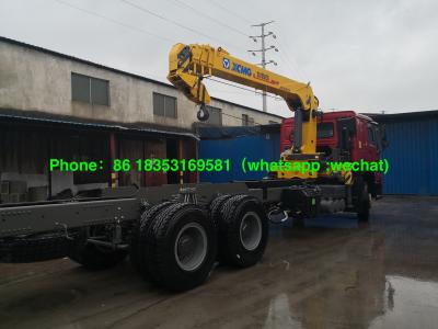 중국 Sinotruk Xcmg 10T Stright 팔 트럭은 7000MM 화물 상자 Euro2 LHD를 가진 기중기를 거치했습니다 판매용