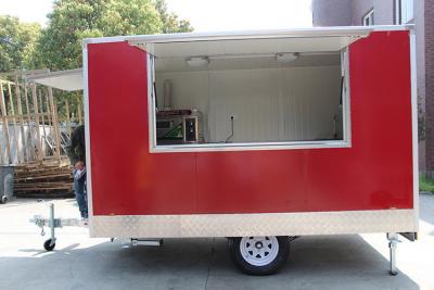 Cina Alimenti a rapida preparazione a forma di rotondi Catering Trailer Van With CE Certificates di colore rosso in vendita