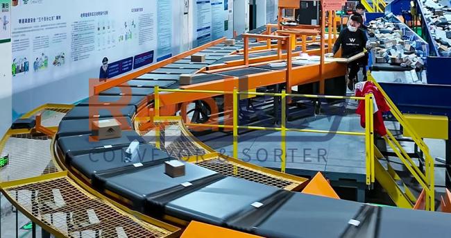 Technical components view of Cross Belt Sorter system